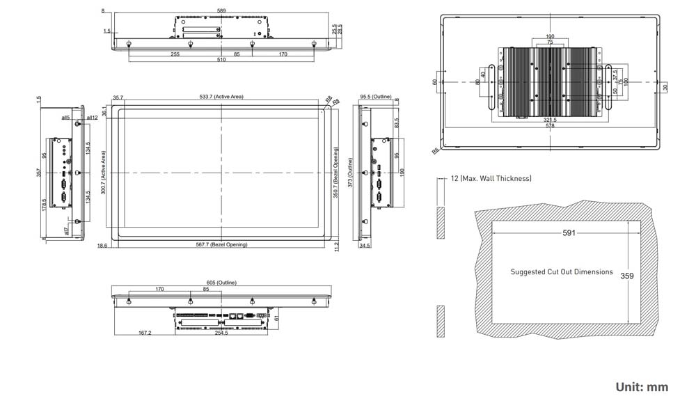 CV-W124C-R11/P2102E-i5-R10, Panel PC | Cincoze