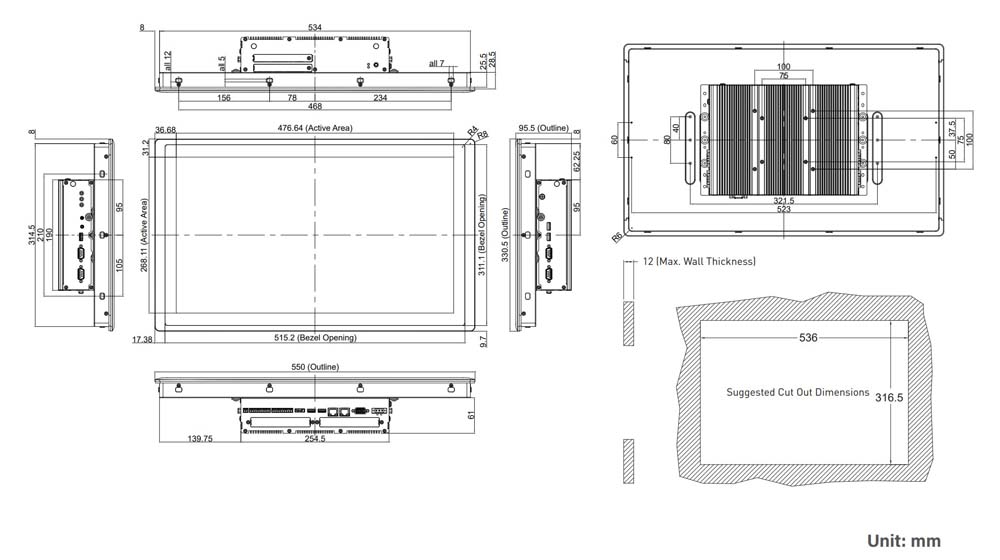 CV-W121C-R11/P2102E-i5-R10, Panel PC | Cincoze