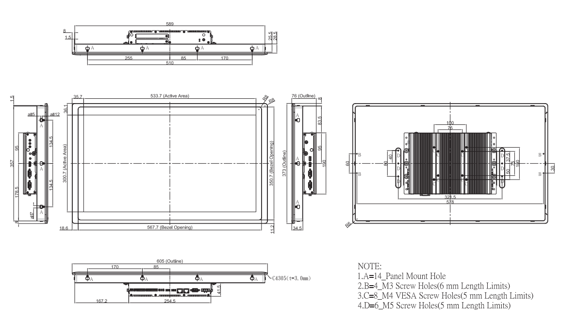 CV-W124R-R10/P2202-i5-R10, Panel PC | Cincoze
