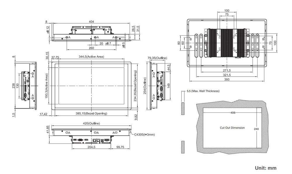 CV-W115R-R10/P1201-X6211E-R10, Panel PC | Cincoze