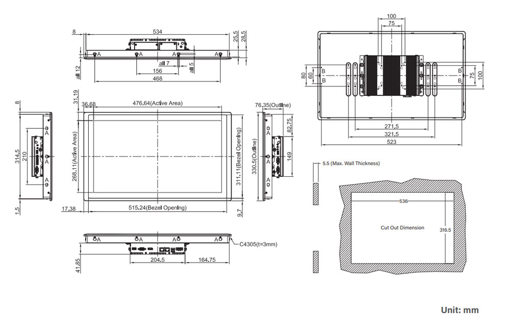 CV-W121R-R10/P1201-X6211E-R10, Panel PC | Cincoze